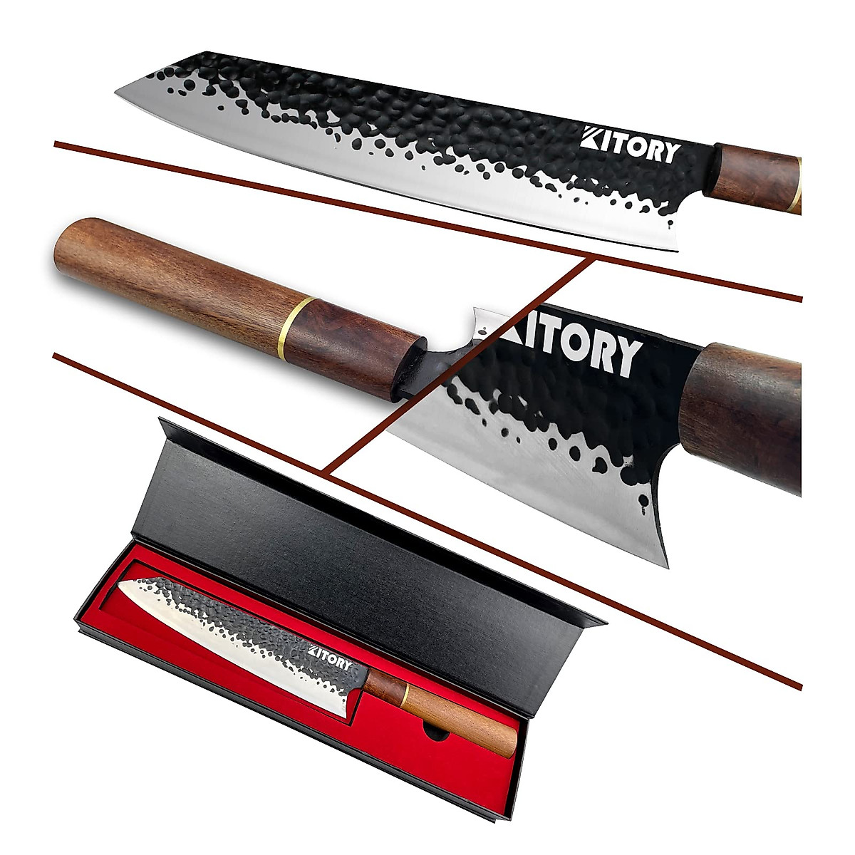 Kitory Kiritsuke Chef Knife 8.5" - Japanese Cuisine Knives - Handmade Kitchen Knife - forged 9CR18MOV high carbon steel with Gift Box,2023 Gifts For Women and Men