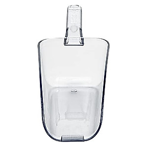 Restaurantware Met Lux 24 Ounce Ice Scoop 1 Flat Bottom Food Scoop - Beveled Front Edge Hanging Slot Clear PC Plastic Flour Scoop Lightweight For Ice Or Dry Ingredients