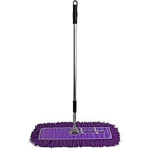 Ultimate Dust Mop Kit: Industrial-Grade Performance, Heavy-Duty Frame, Telescopic Handle - Purple 48 Inch
