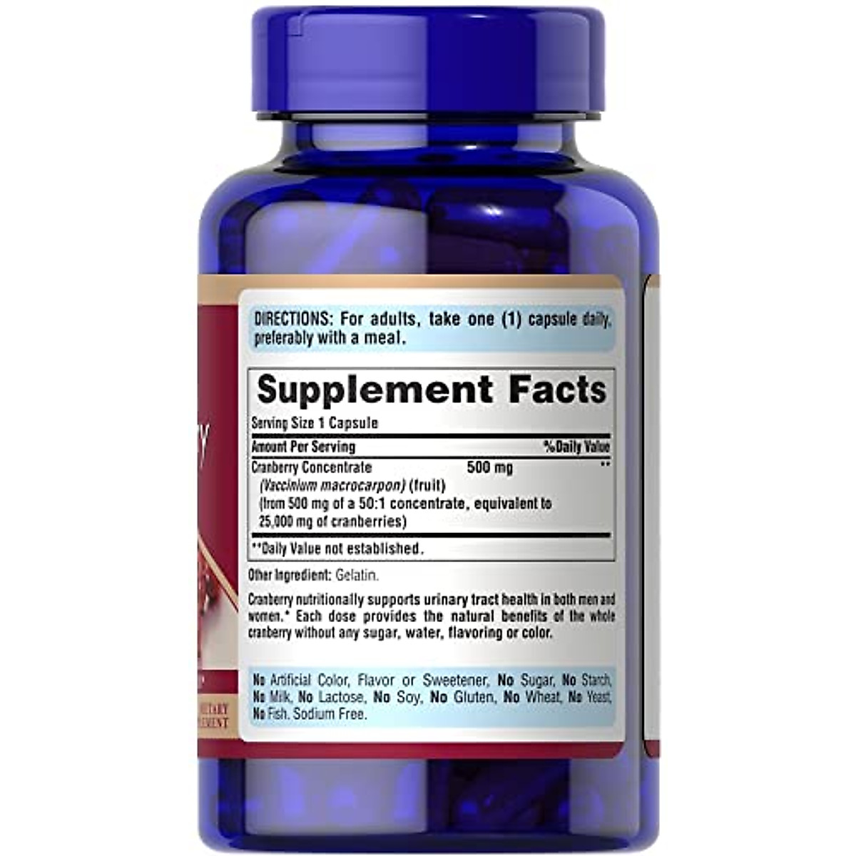 Puritan's Pride One A Day Cranberry Capsules, 120 Count (Pack of 2)