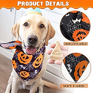Halloween Dog Bandanas Pet Costumes - 6 Pack Triangle Scarf Adjustable Pet Bibs Kerchief Set Costume Accessories Decorations for Dogs Cats Pets Holiday Festivals Party (Large)