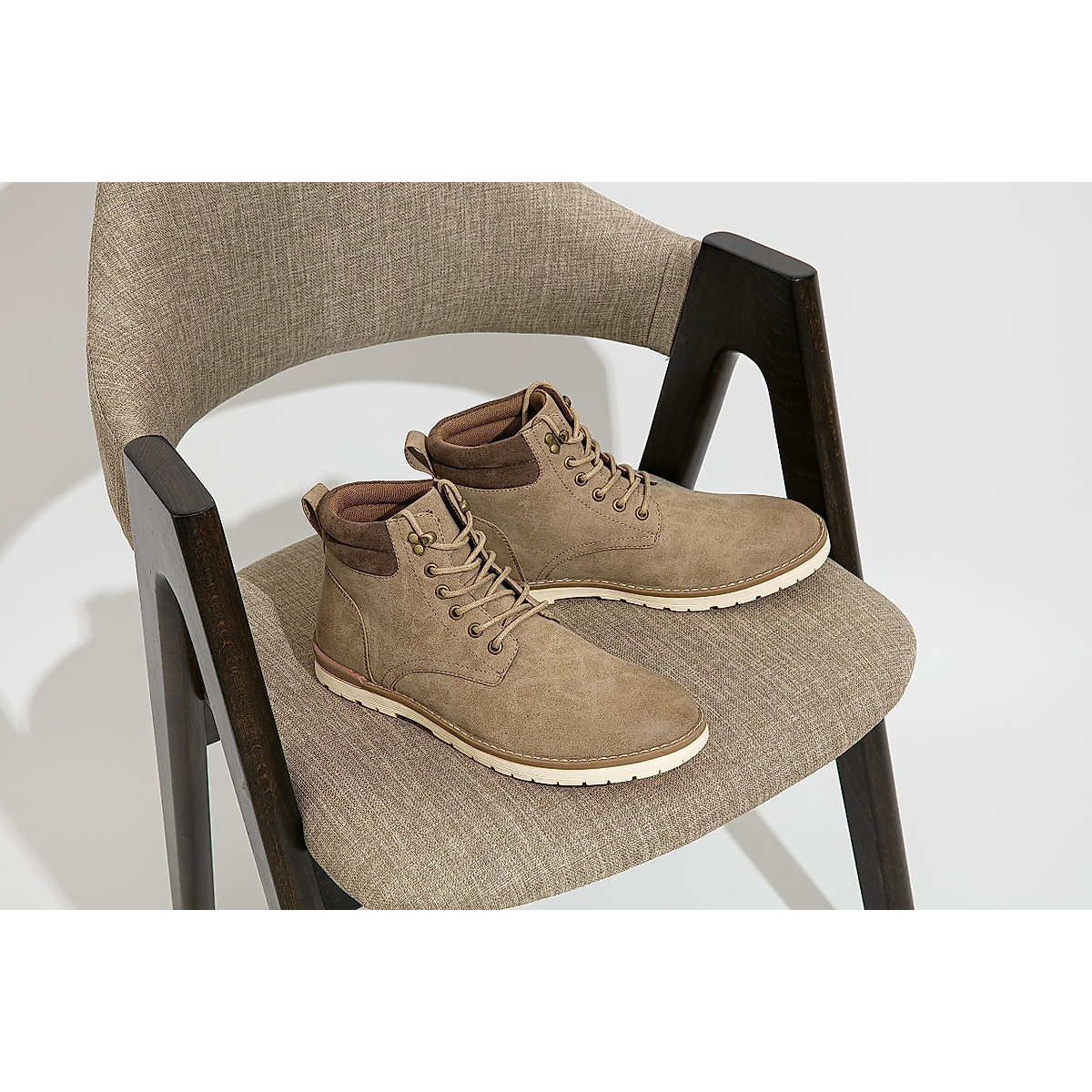 Vostey Men's Hiking Boots waterproof Casual Chukka Boots for Men(BMY670B khaki 10)