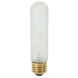 Satco S3251 120V Medium Base 25-Watt T10 Light Bulb, Frosted