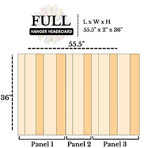 Barn Walls Retro Mix Headboard Full Size, Hanger Style, Handcrafted. Mounts on Wall. Easy Installation