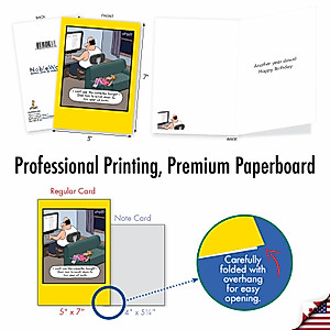 NobleWorks - 1 Cartoon Birthday Greeting Card Funny - Hilarious Bday Notecard with Envelope, Comic Humor Celebration - Age Scroll C3679BDG