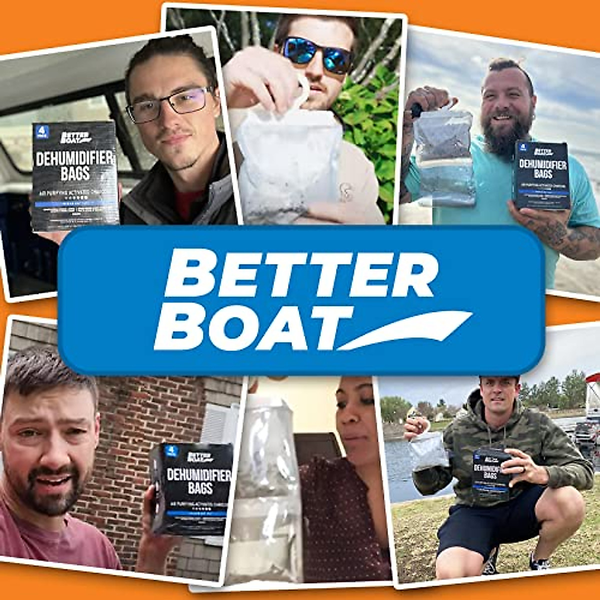 4 Packs Moisture Absorbers Boat Dehumidifier Moisture Absorber Hanging Bags and Charcoal to Get Rid of Smell & Remove Damp Musty Humidity Smell | Unscented Dry Basement Closet Home Car RV or Boating