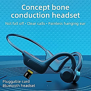 Betreasure Wireless Conduction Headphone Bluetooth Compatible Sports Waterproof Open Ear Hook Support 16G Memory Card