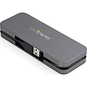 StarTech.com 4 Port USB 3.0 Hub - USB-A to 4X USB-A - SuperSpeed 5Gbps Portable USB 3.1 Gen 1 Type-A Hub - USB Bus Powered - Laptop/Desktop USB Hub with Long Cable 11" & Cable Management (HB30AM4AB)