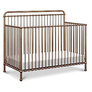 NAMESAKE Winston 4-in-1 Convertible Metal Crib in Vintage Gold, Greenguard Gold Certified
