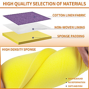 ROFIEJOX Bench Cushion 36 inch - Imitation Linen Fabric, Indoor Outdoor Long Seat Furniture, High-Density Foam, Non-Slip Design for Window Patio Garden, (36x14x3) Purple