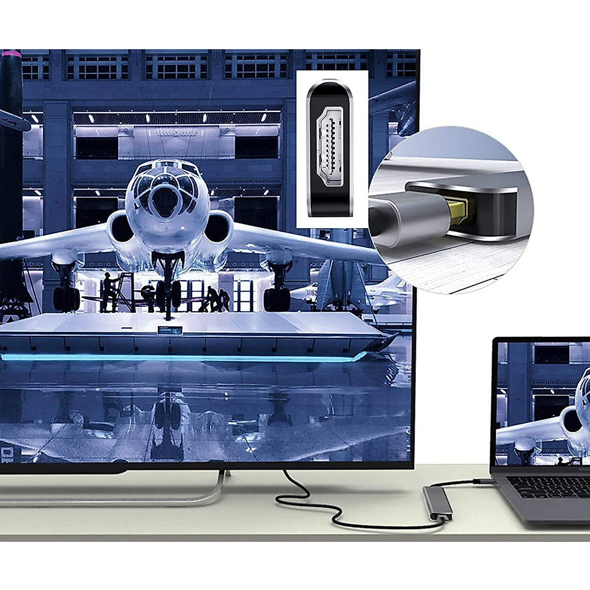BEST CABLE USB C Hub Multiport Adapter - 6 in 1 Portable with 4K HDMI Output, 2* USB 3.0 Ports, SD/TF Card Reader,USB C 100W PD, Compatible with MacBook Pro, XPS More USB C Devices
