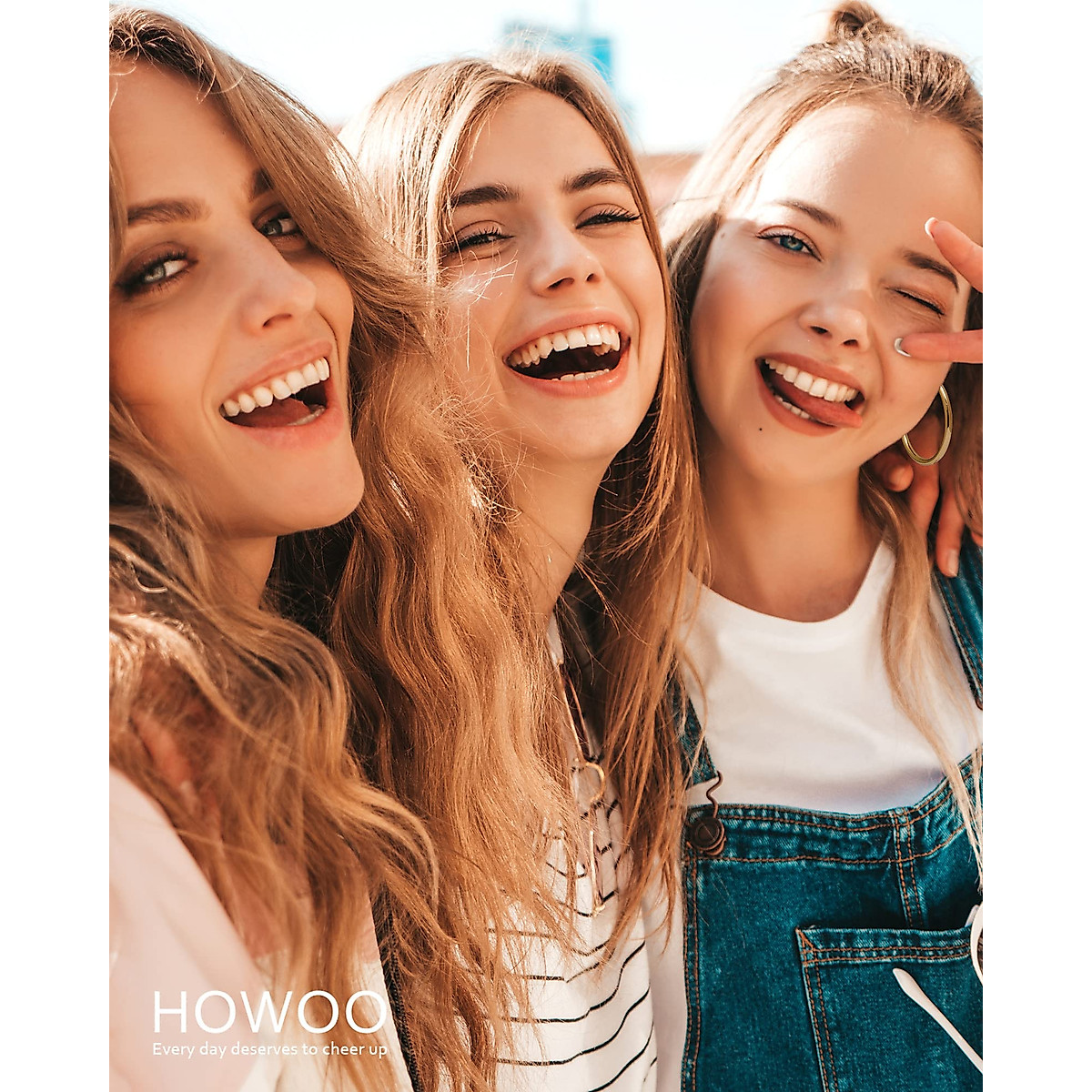 Howoo Big Chunky Gold Hoops Medium Chunky Thick Gold Hoop Earrings for Women