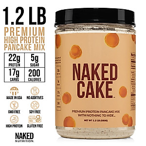 Naked Cake - High Protein Pancake & Waffle Mix, 22G Protein Per Serving, Gluten Free, Non-Gmo, No Soy, No Artificial Sweeteners, Flavors Or Colors - 1.2 Lb (Buttermilk)