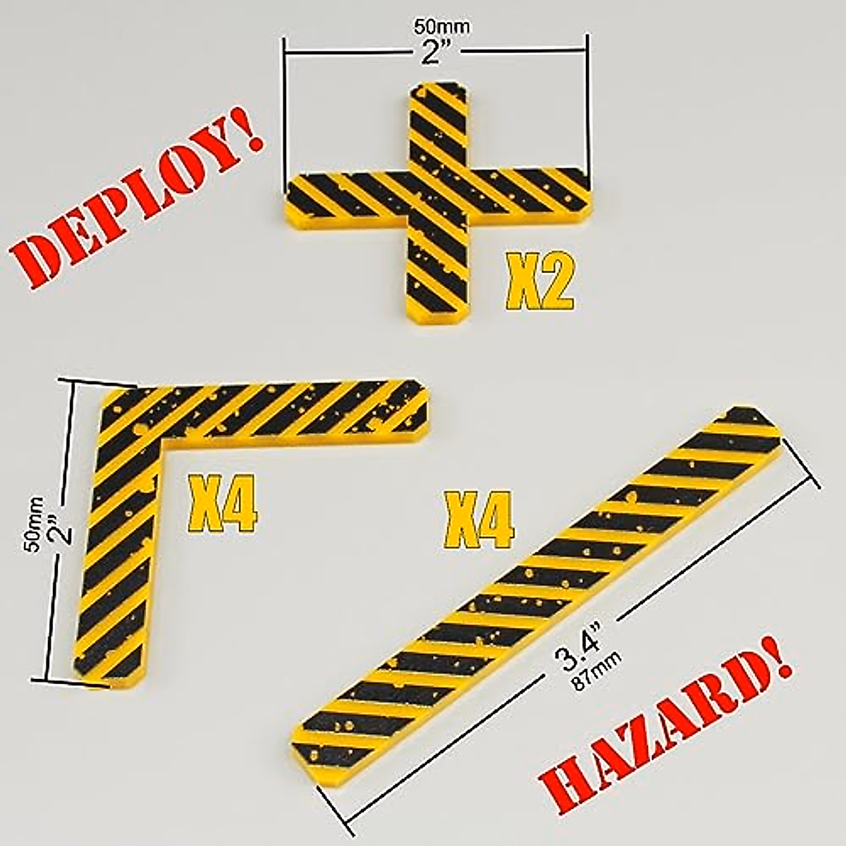 LITKO Deployment Zone Template | Compatible with Warhammer 10th Edition | WH40Kv10 | 10 Pack (Yellow & Black)