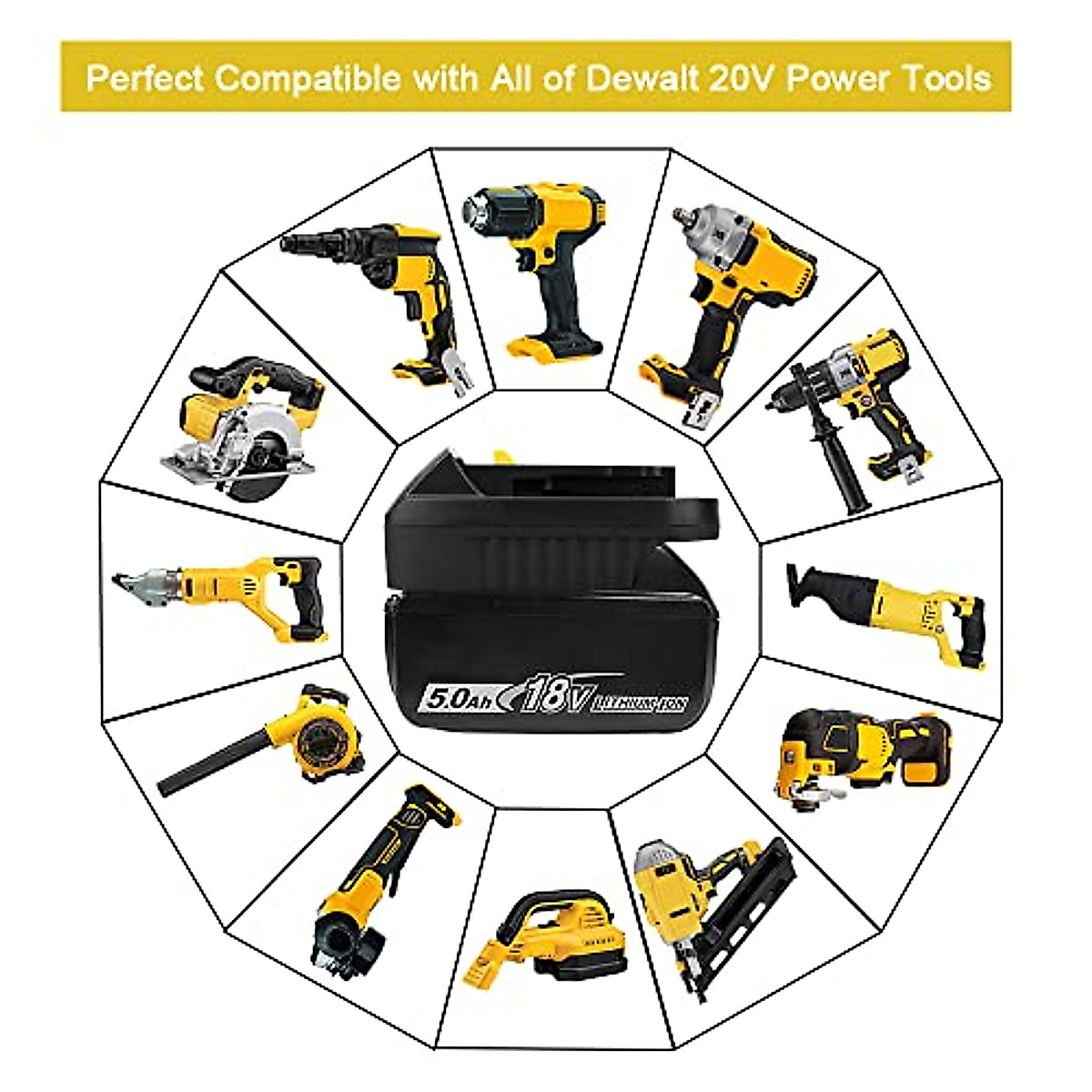 ZLWAWAOL MT20DL Battery Adapter Converter Compatible for Makita 18V Li-ion Battery Convert to Dewalt 20V DCB206 DCB204 DCB200 Li-ion Battery Compatible for Dewalt 20V Cordless Power Tools