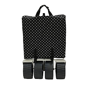 MacSports Heavy Duty Steel Frame Collapsible Folding 150 Pound Capacity Outdoor Beach Garden Utility Wagon Cart with 4 All Terrain Wheels, Black Dots