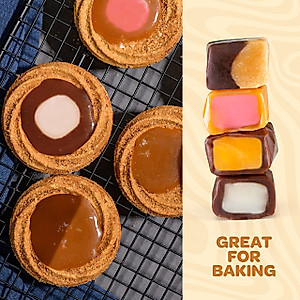 Funtasty Caramel Cubes Candy, Assorted Flavors, Individually Wrapped, Jar 24 Ounces (Over 100 Pieces)