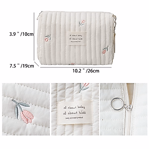 Lmbabter Baby Stroller Storage Bag Diaper Bag Infant Carriages Diaper Organizer Pouches Embroidered Mommy Bag for Outdoor