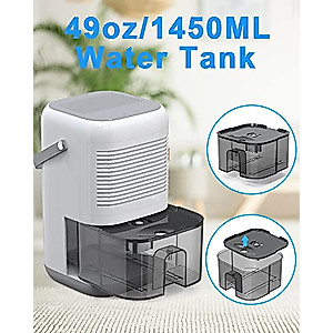 Small Dehumidifiers for Home, AIERVEN 49 OZ Quiet Dehumidifier with Auto Shut Off, Portable Dehumidifiers for Bedroom, Bathroom Closet, RV, 2600 Cubic Feet (280 sq ft)