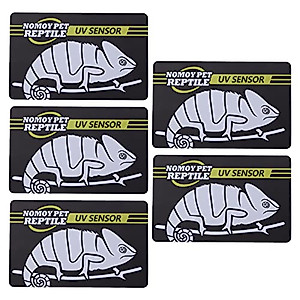 HEEPDD 5Pcs Quick Test UVB Sensor Cards, Reptile UV Tester Heating Lamp Photochromic UVB Card Indicator for UVA UVB Reptile Bulb Light Lamp