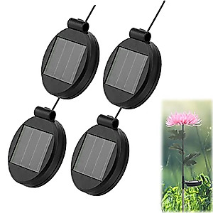 Saycker Solar Light Replacement Top Part Panel for Outdoor Hanging Lanterns Container Garden Patio Solar Panel Lantern Lid Light Bulb Accessories Battery Box(4pcs, Black)