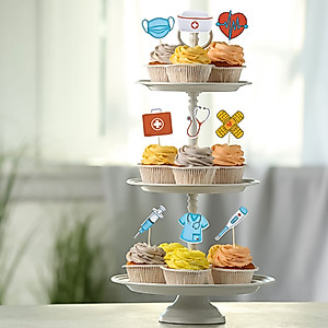 Gyufise 36Pcs Nurse Cupcake Toppers Nursing School Graduation Cupcake Picks for Medical Rn Nurse Grad Themed Birthday Party Cake Decorations Supplies