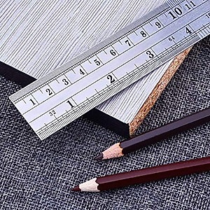 Ruler Metal Stainless Steel Ruler Straight Edge Measuring Tool Set of 4(6/8/12/16 inch)