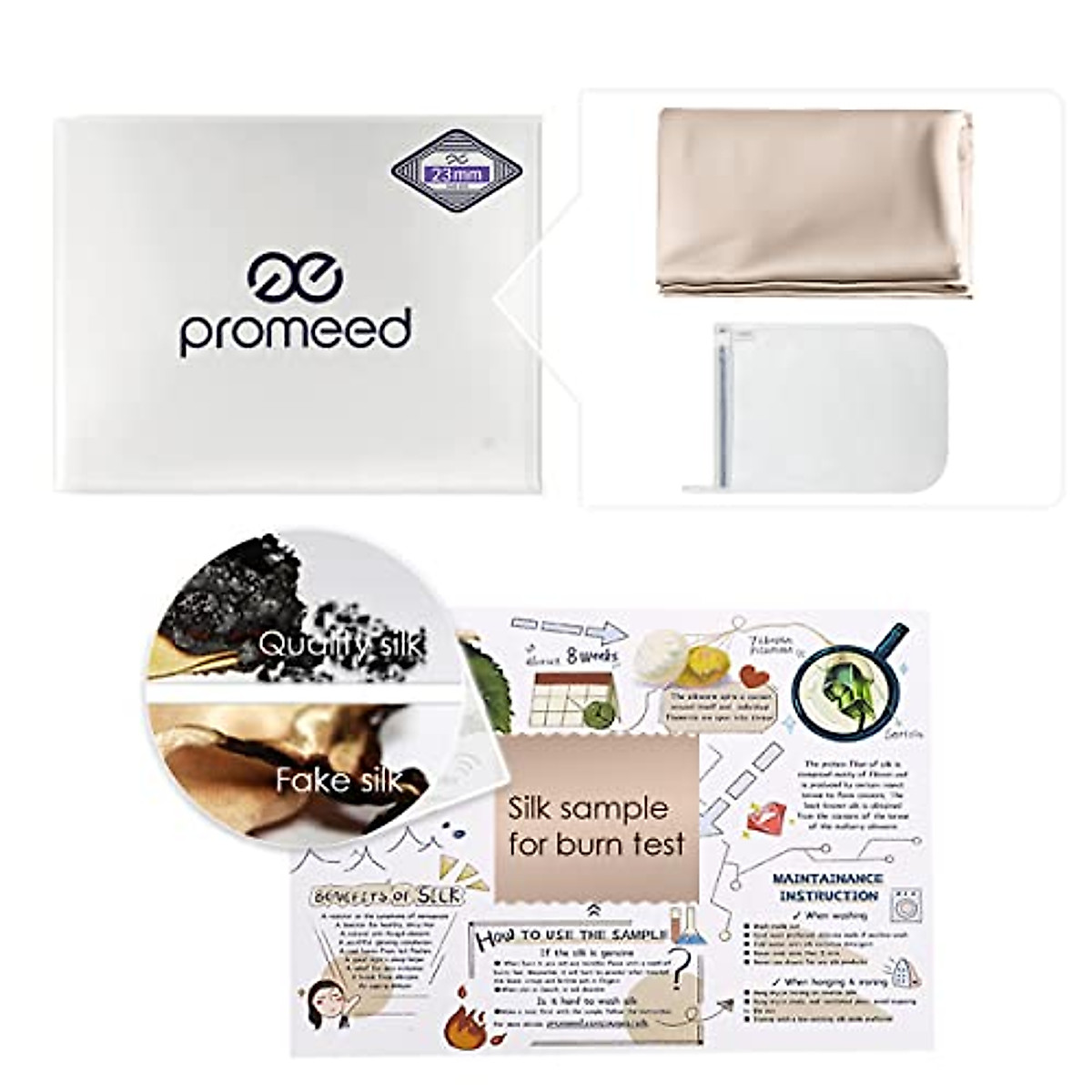 PROMEED Oeko Certified 22 Momme Silk Crib Duvet Cover for Toddler Bed, 100% Grade 6A Natural Silk Baby Crib Bedding for Kids Neutral, Hidden Zipper (Champagne, Crib)