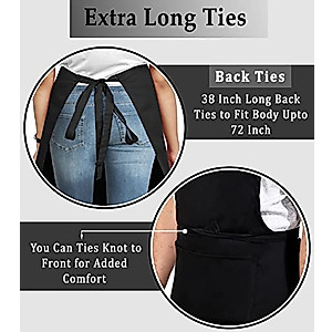RUVANTI Cotton Blended Extra Large XXL Aprons for Women/Men with 2 Pockets for Cooking, Kitchen, Barber, Gardening, BBQ, Chef Apron