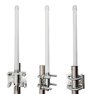 1090MHz 978MHz Dual Band ADS-B Antenna N-Type Female Outdoor 5dBi Fiberglass Antennas + 10ft N-Male to SMA-Male Extension Cable