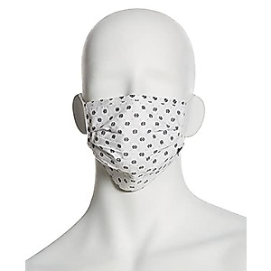 Perry Ellis Reusable Pleated Woven Fabric Face Masks (Pack of 3, Assorted Colors), Black/White/Gray Prints, 3 Count (Pack of 1)