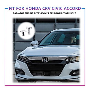 neynavy 8 PCS Lower Engine Cover Bolt Pin Screws, Radiator Engine Access Cover Pin, Lower Engine Cover Bolt Radiator Access Cilps, Suitable for Accord Civic CRV (Silver)