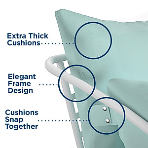 Novogratz Poolside Gossip Collection, Teddi Outdoor Lounge Chairs, 2-Piece, Aqua Haze