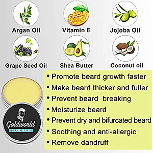 Beard Kit,Beard Growth Kit,Beard Grooming Kit w/2 Packs Beard Wash/Shampoo,Beard Growth Oil,Beard Balm,Beard Wash,Brush,Comb,Scissor,Storage Bag,E-Book,Beard Care & Trimming Kit Gifts for Men Him