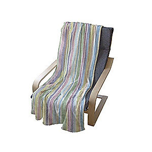 Ambesonne Pastel Soft Flannel Fleece Throw Blanket, Vertically Striped Pattern Different Colored Straight Lines Classical Old Fashioned, Cozy Plush for Indoor and Outdoor Use, 50" x 70", Pastel Colors