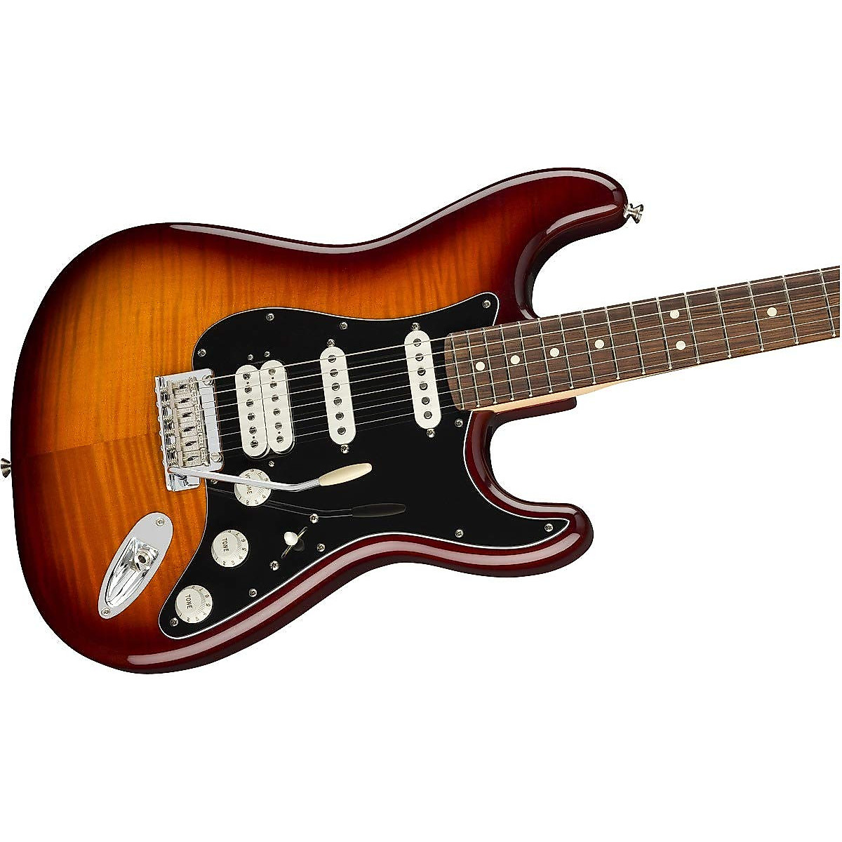 Fender Player Plus Top Stratocaster Electric Guitar, Tobacco Burst, Pau Ferro Fingerboard