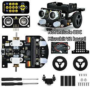 KEYESTUDIO Microbit Ultimate Easy Plug Starter Kit for BBC Micro:bit STEM Blocks Coding, 33 Projects Tutorial Guide(PDF)| 21 Electronics Modules with RJ11 Interface for Adults Kids Easy to Learn