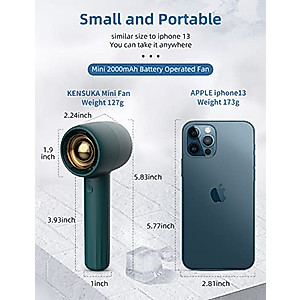 KENSUKA Portable Handheld Fan with Aromatherapy HA1, Personal USB Rechargeable Mini Turbo Fan with 3 Speed Adjustable and Desk Base, Pocket Hand Fans for Women, Travel, Makeup, Outdoor, Indoor.