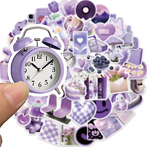 Yoksas 56Pcs Kawaii Purple Stickers - Vinyl Waterproof Aesthetics Cute Girls Decal for Water Bottles,Scrapbook,Laptops,Tumbler,Phone,Luggage