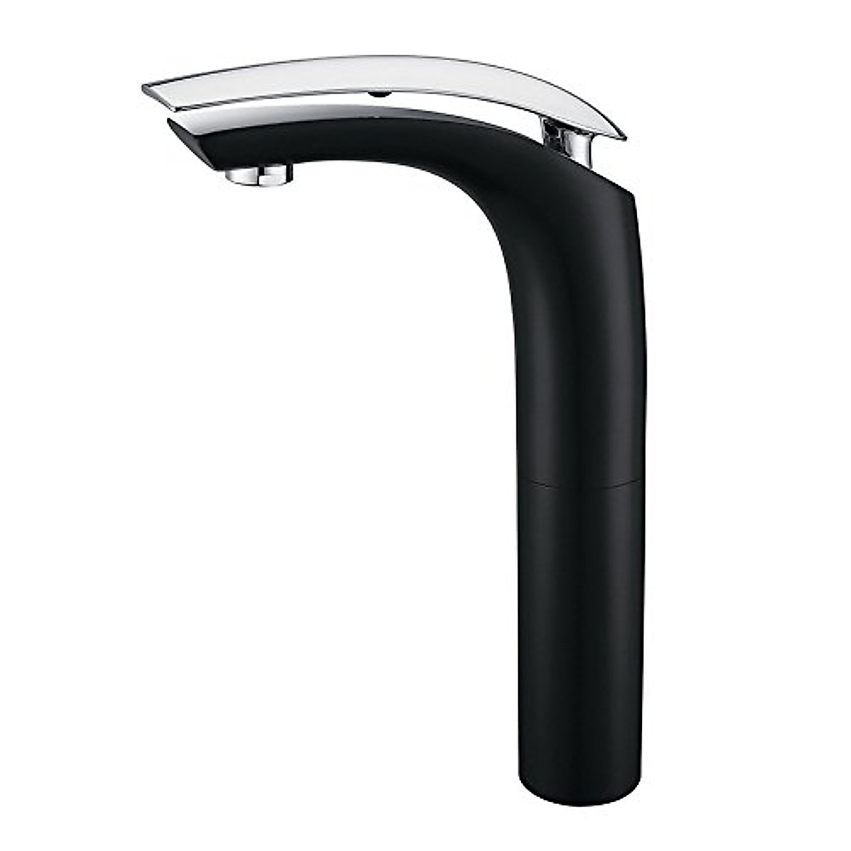 Dowell Modern Tall Vessel Sink Faucet - Single Handle, One Hole Bathroom Vanity Faucet,Chrome/Black 8001 018 10