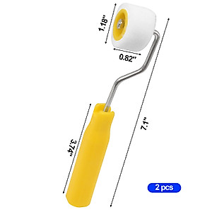 4/5 inch Mini Paint Rollers for Touch up Trim Edge or Corner, Extra Small Paint Wool Brushes, Tiny Painting Tool(2 Pack)
