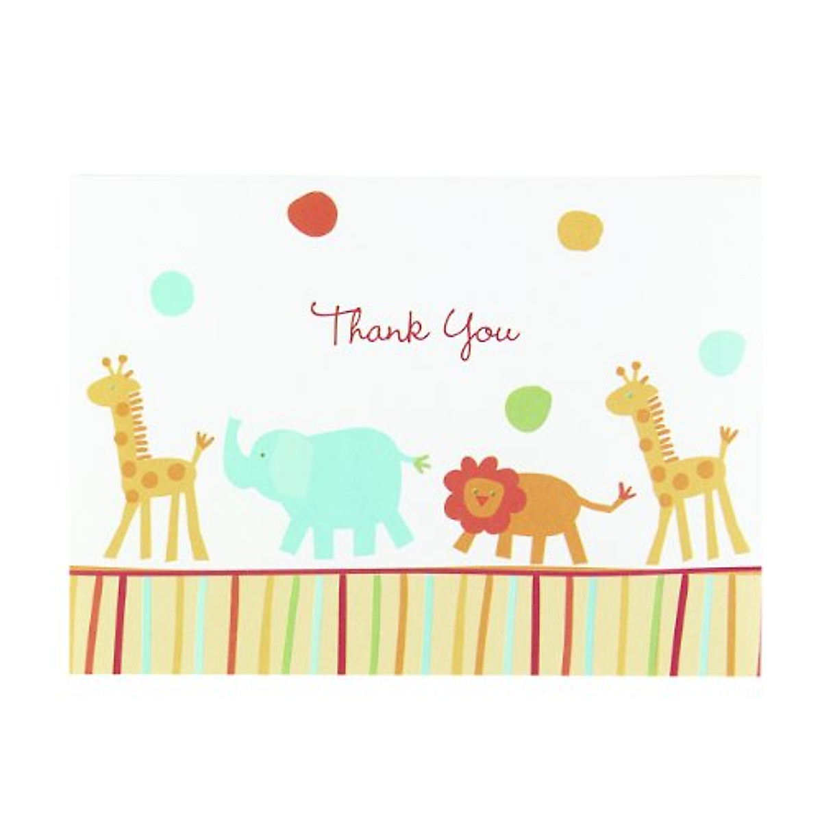 Hortense B. Hewitt Jungle Animals Thank You Cards, Set of 25, 4.8 x 3.5-Inches