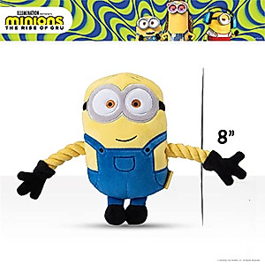 Minions Plush Toy Despicable Me Rise of Gru Dave Rope Limb Dog Toy | 8 Inch Plush Figure Rope Squeaky Dog Toy | Soft Stuffed Fabric Dog Toys from