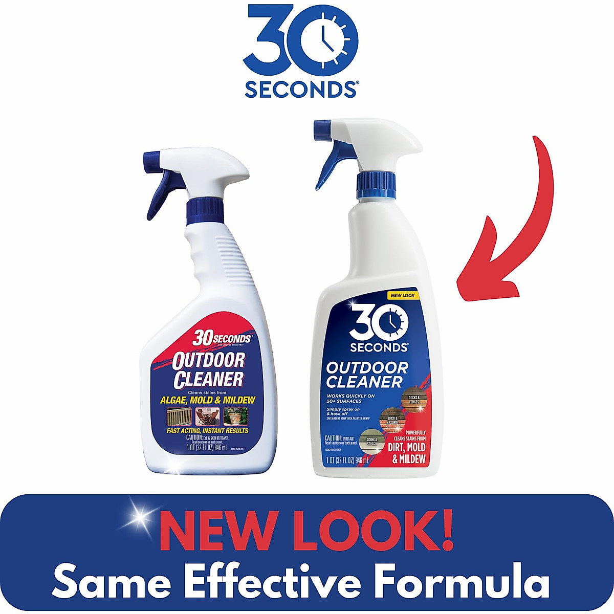 30 SECONDS Outdoor Mold & Mildew Stain Remover Spray | Ready To Use | 32 fl. oz. | 2 Pack