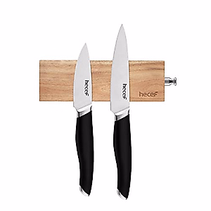 hecef 6 Inch (15 cm) Magnetic Knife Strip, Acacia Wood Knife Holder for Storing All Kinds of Metal Items, Brown