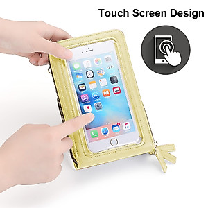 Valleycomfy Small Crossbody Bag For Women Touch Screen Cell Phone Purses and Wallet Lightweight Travel Handbag (Duck Yellow)