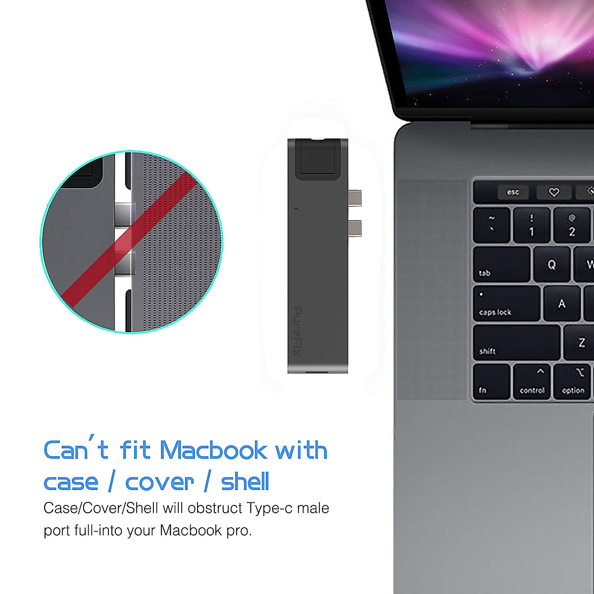 PureFix USB C Hub Adapter, 7-in-2 Extension with Gigabit Ethernet, 4K HDMI, Type- C 100W PD & 40Gbps, 2 USB-A 3.0, SD & MicroSD/TF Card Reader for 2016-2020 MacBook Pro 13' 15' 16' & 2020 MacBook Air