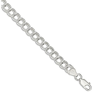 IceCarats 925 Sterling Silver 7mm Double Link Chain Charm Bracelet 7 inch