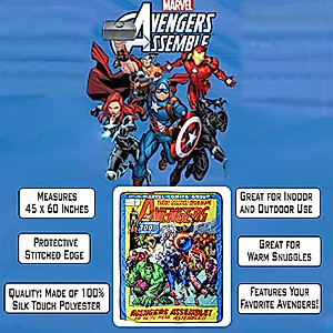Bazillion Dreams Marvel Avengers Assemble Fleece Softest Comfy Throw Blanket for Adults & Kids| Measures 60 x 45 Inches