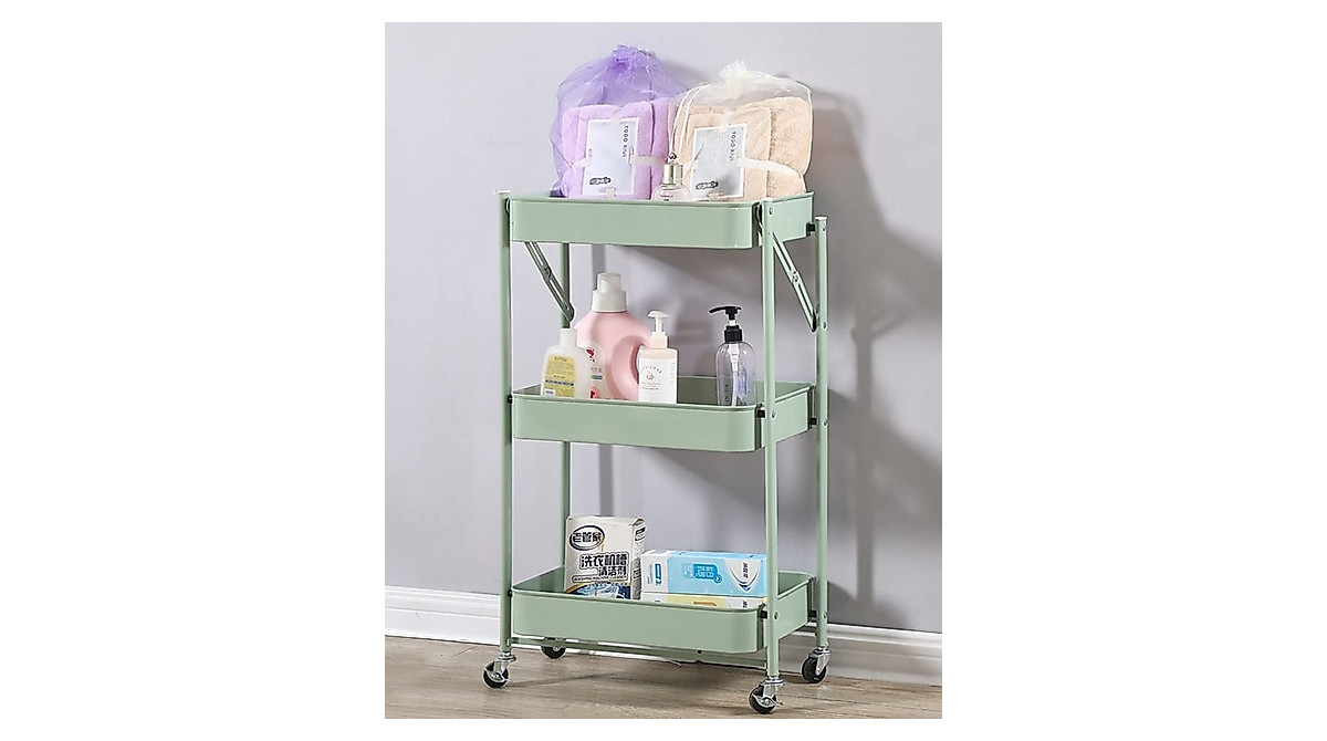 Buy QUANJJ Foldable Shelf - Mobile Kitchen Storage Trolley